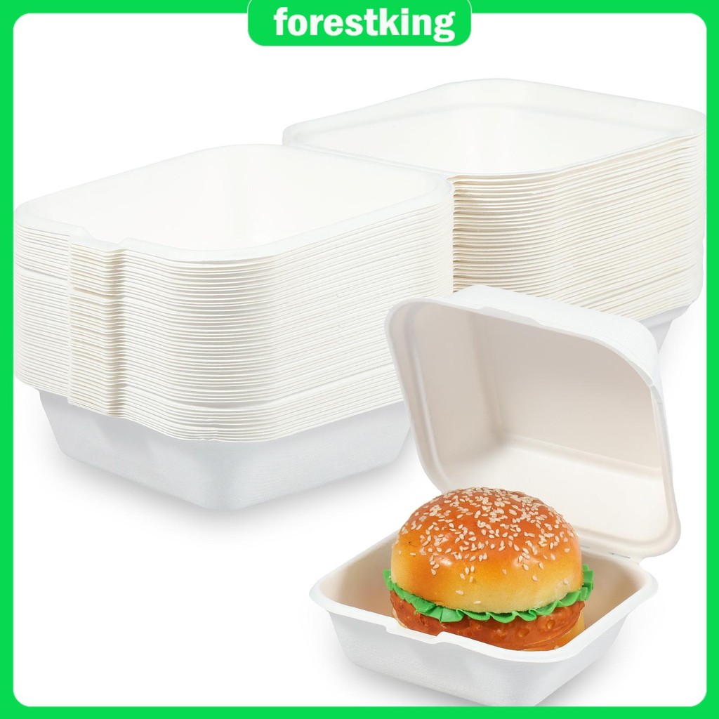 50Pcs Clamshell Food Containers Biodegradable Clamshell Take Out Food ...