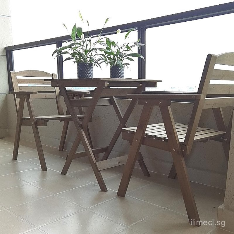 Solid Wood Folding Table Small Apartment Home Dining Table and Chair ...