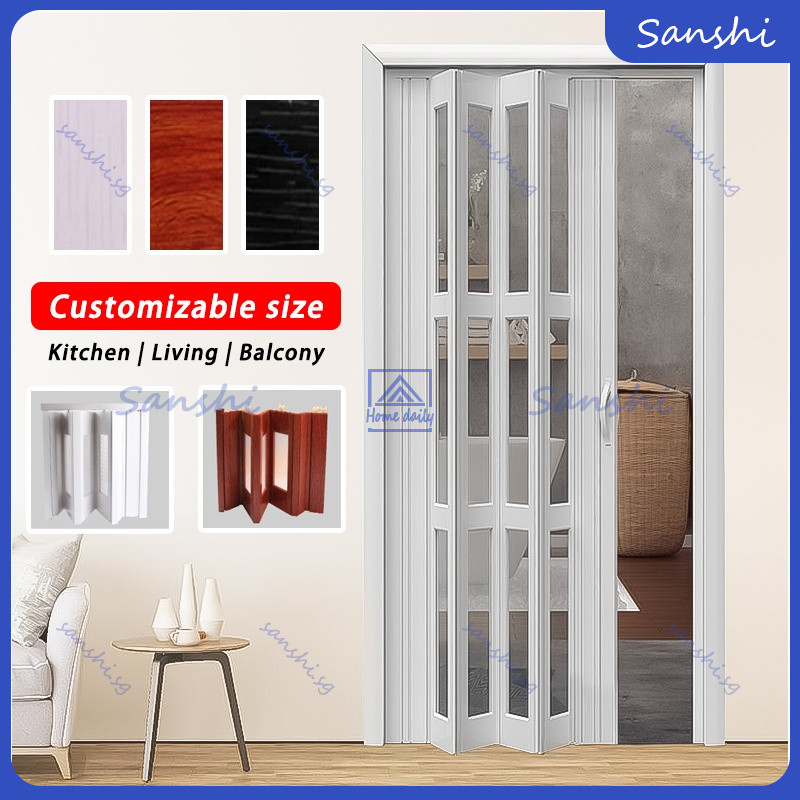 PVC folding door sliding open kitchen sliding door Interior partition ...