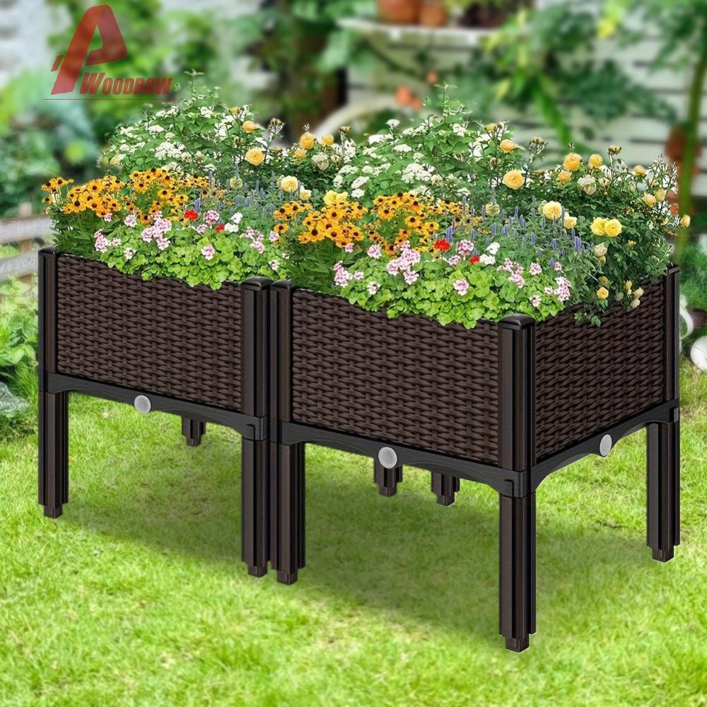 Elevated Plastic Raised Garden Bed Planter Outdoor Planters with ...