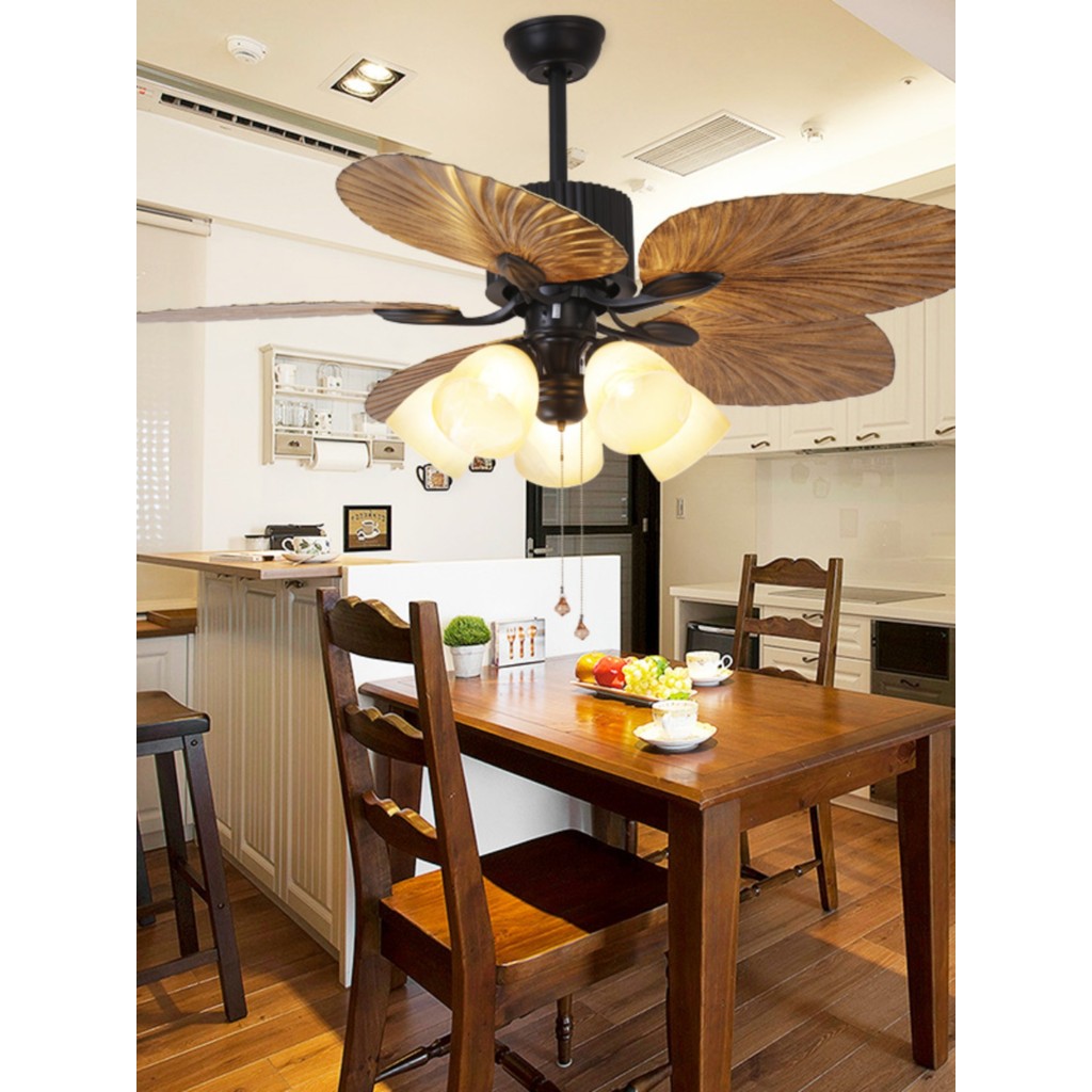 Vintage Living Room Southeast Asian Ceiling Fan Light American Style ...
