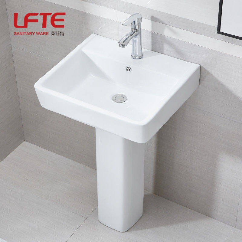 Bathroom Square Ceramic Column Wash Basin Household Simple Small ...