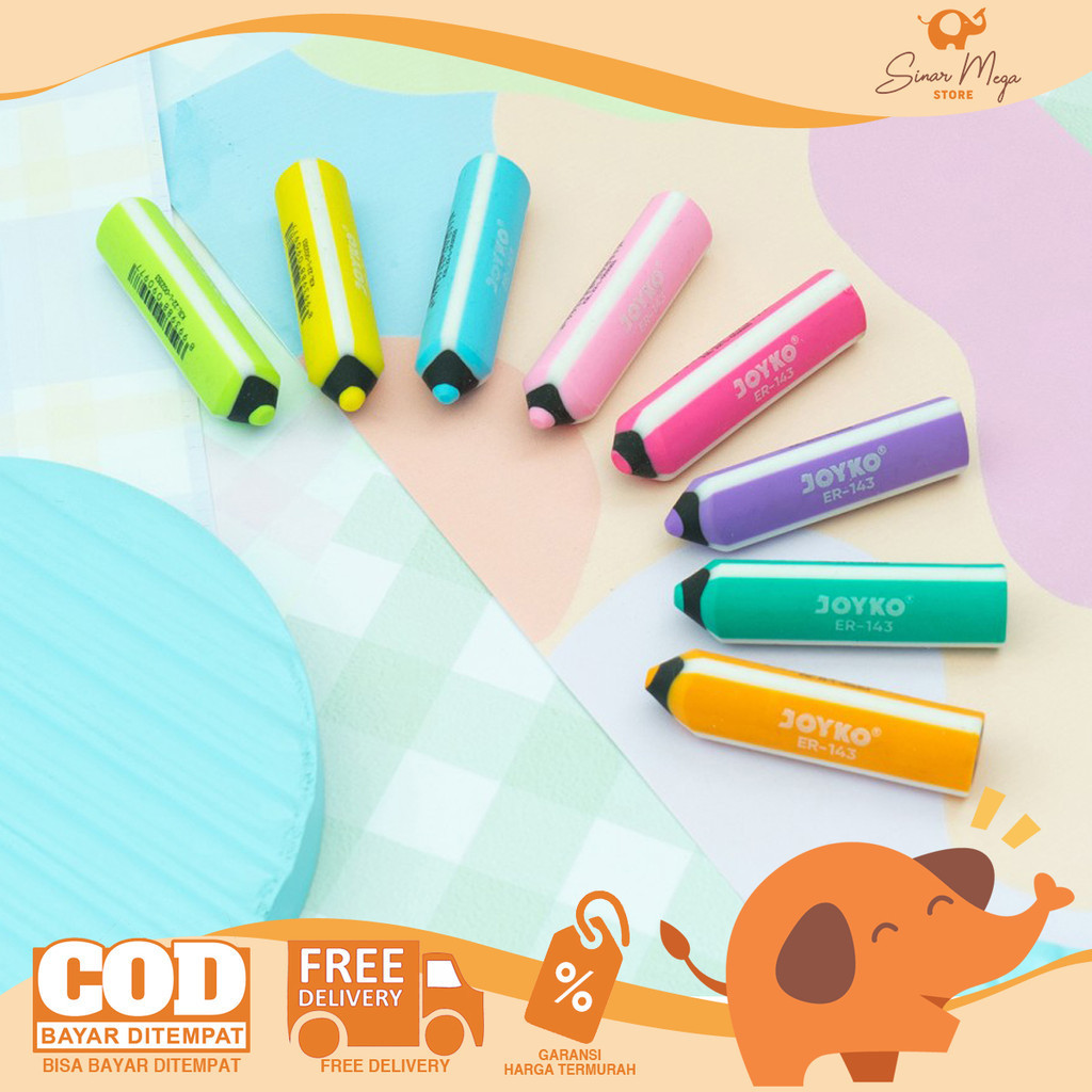 [Import] Eraser ER-143 Rubber Eraser Color Unique Pencil Shape | Shopee ...