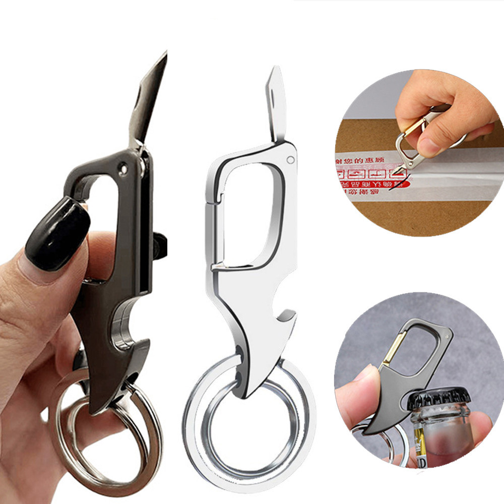Multi-function Keychain Bottle Opener Keyring With Foldable Mini Knife ...