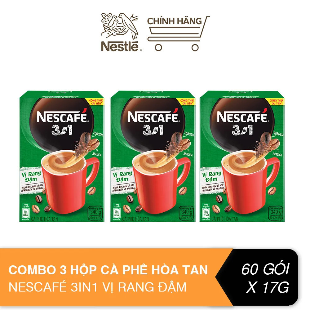 [Nescafe] Combo 3 Boxes of Instant Coffee 3in1 Dark Roasted ...