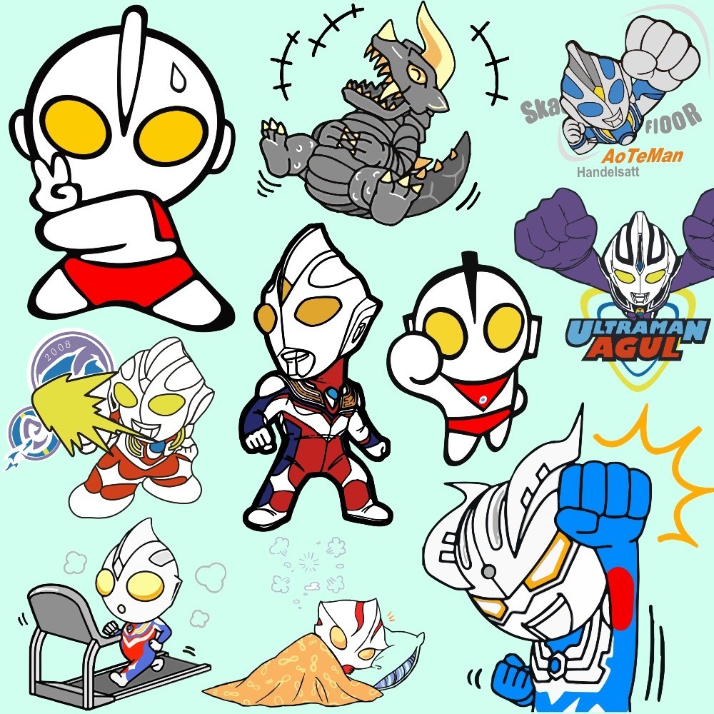 New Ultraman Hot Stamping Stickers Popular Anime Q Edition Cartoon ...