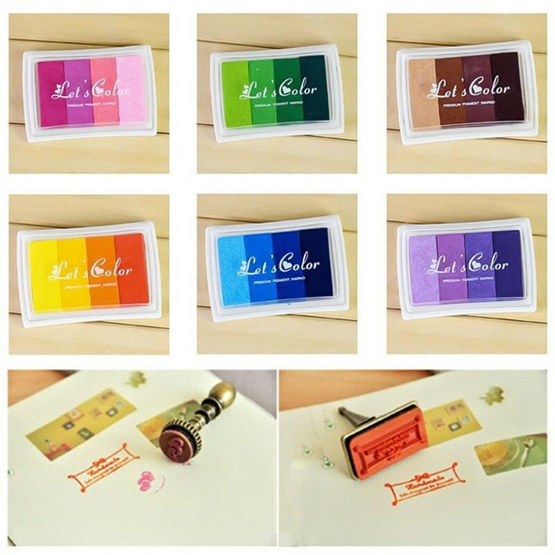 Colourful Stamp Oil Ink Pad Fingerprint Art Craft Rubber Stamp DIY ...