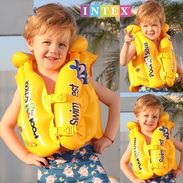 INTEX 58660 Inflatable Pool School Deluxe Swim Vest Kids Children Life ...