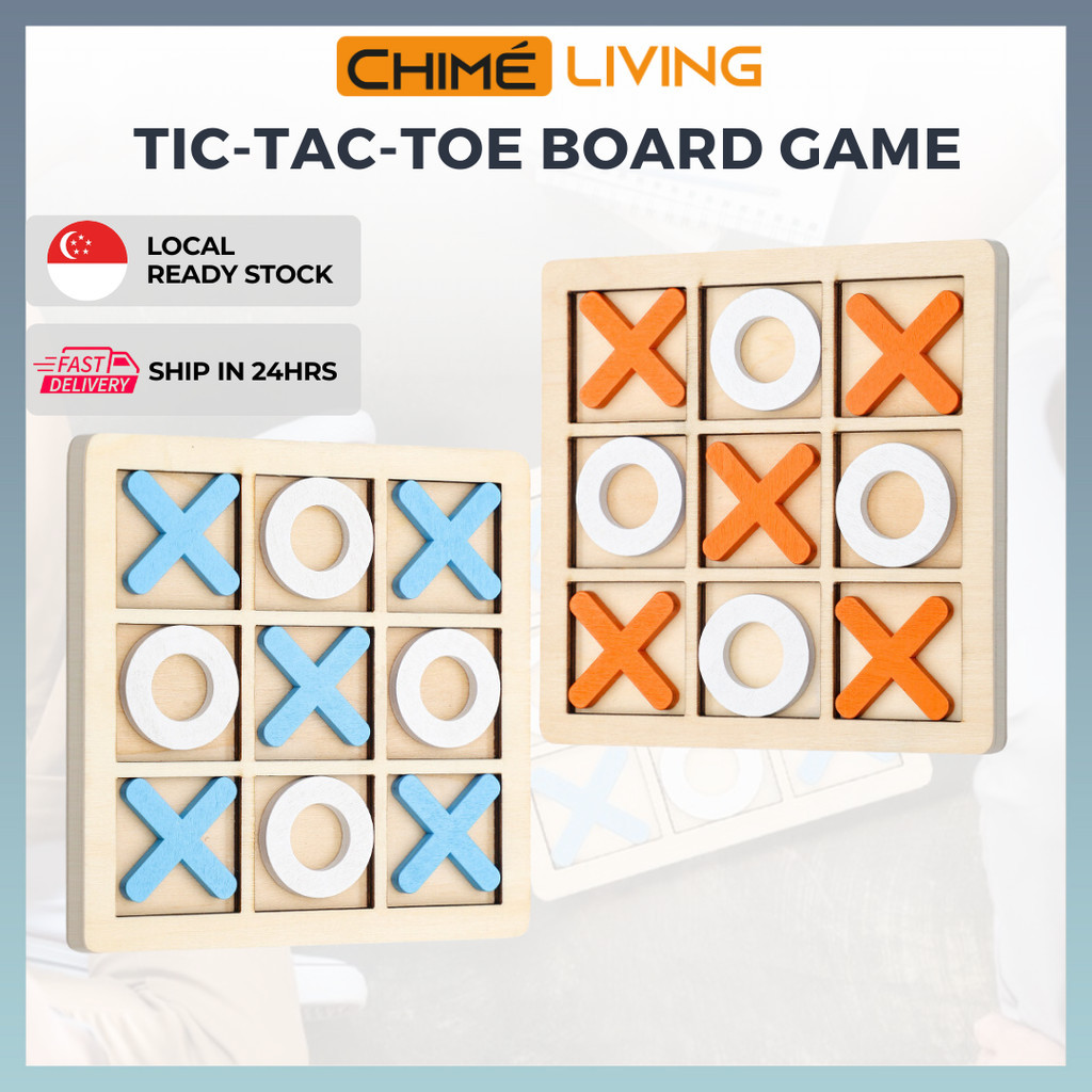 Tic-Tac-Toe Board Game Wooden X O Blocks | Shopee Singapore