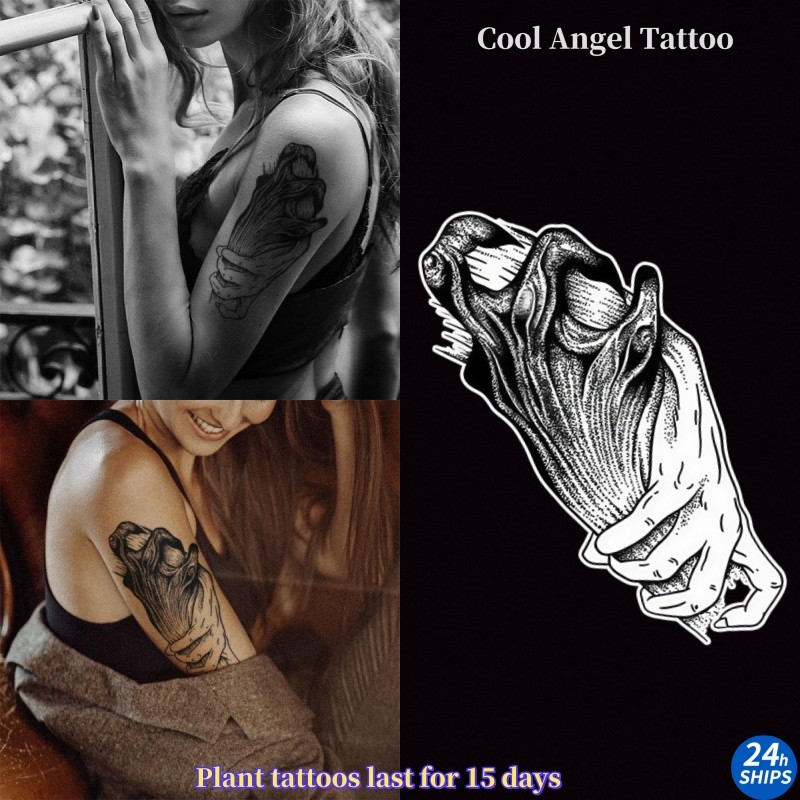 Dark Hand Pattern Tattoo Sexy Girl Arm Plant Tattoo Waterproof Tattoo ...