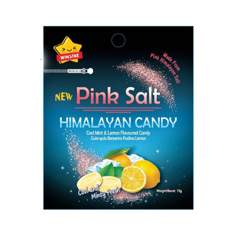 PINK SALT HIMALAYAN CANDY COOL MINT & LEMON 15G | Shopee Singapore