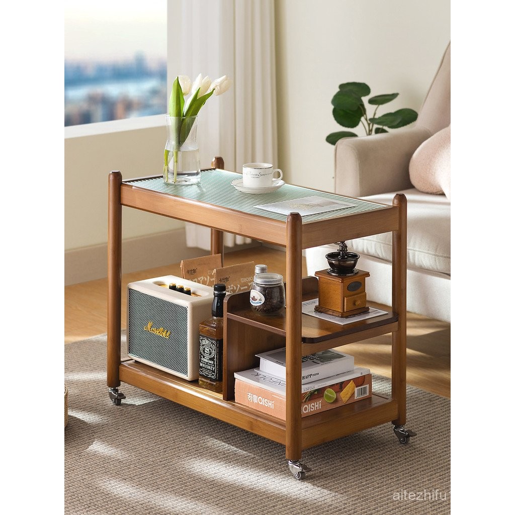 Side Table Mobile Coffee Table Tea Table Simple Small Table Mini Corner ...