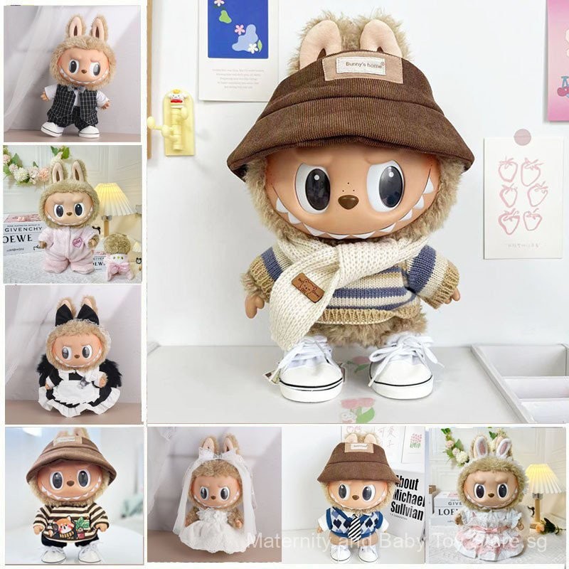 38cm Labubu Vinyl Plush Doll Clothes Outfits Labubu Time to Chill Doll ...