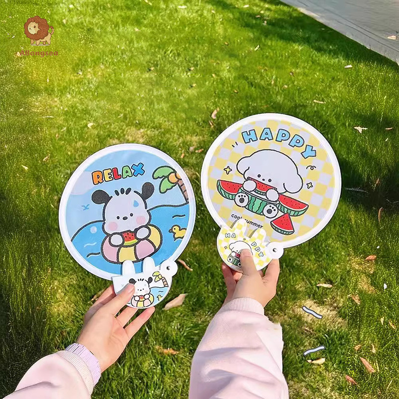 abongsea Portable Cartoon Folding Fan Kawaii Creative Foldable Fan Cool ...