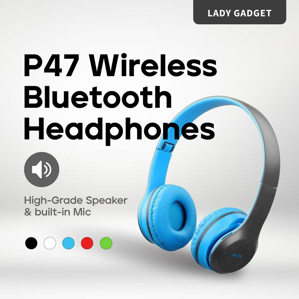 P47 Wireless Bluetooth Headphones Headset P47 Fon Kepala Bluetooth Without Wayer Bluetooth 4.1 ...