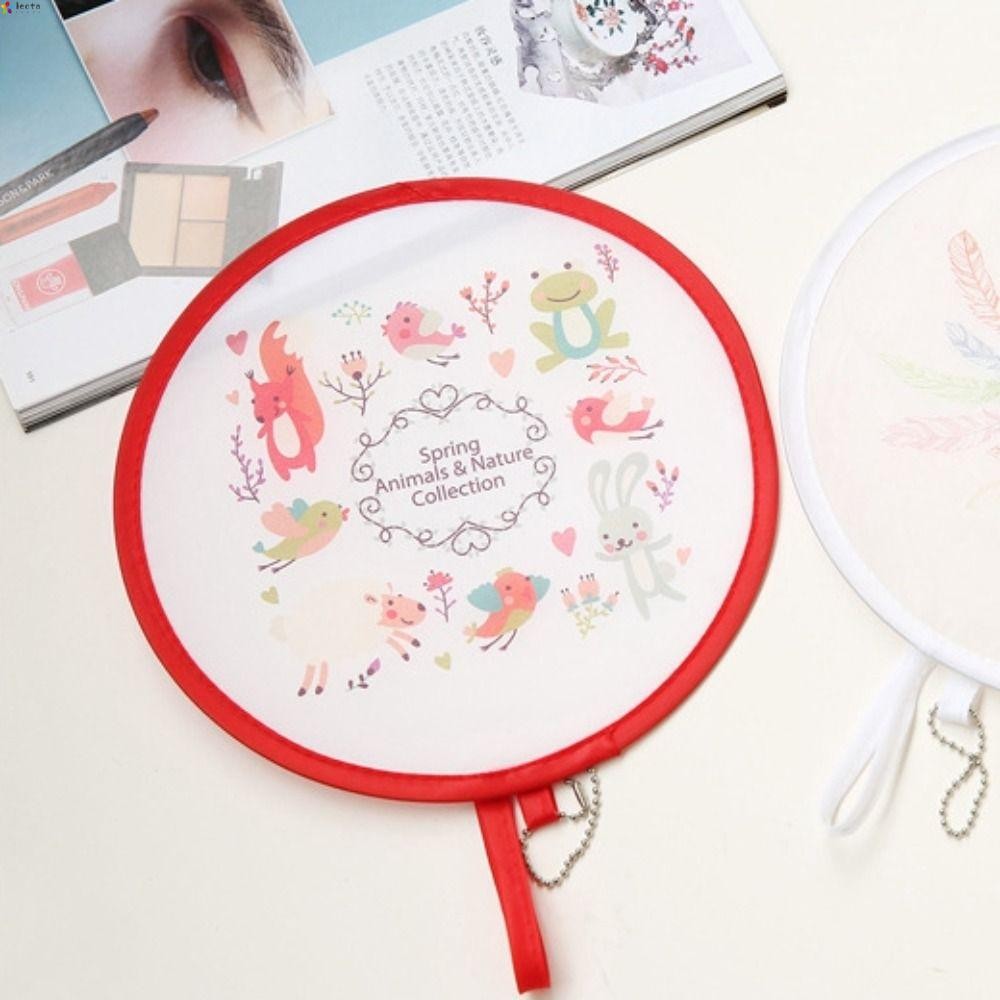 LEOTA Cartoon Folding Fan, Lightweight Portable Handheld Round Fan ...