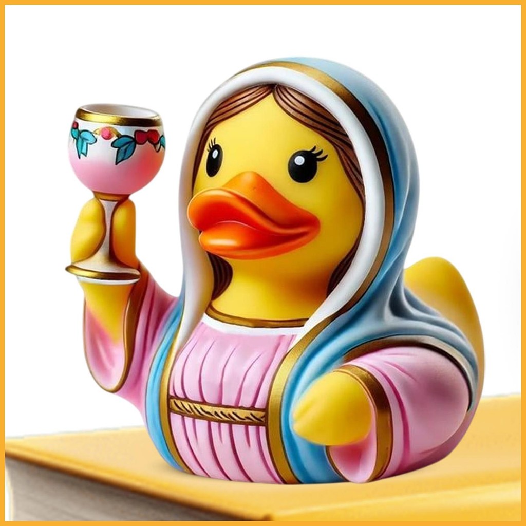 Small Duck Statue 3.5-Inch Creative Resin Statue Jesus Duck Miniature ...