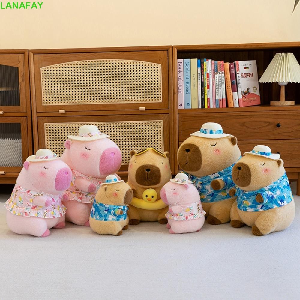 LANAFAY Capibara Anime Fluffty Toy, Cute Swimming Circle Capybara Plush ...
