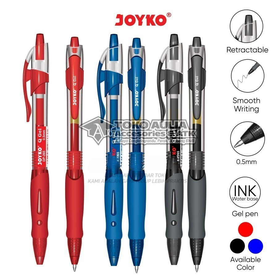 Joyko GEL PEN GP-265 Q GEL 1 PACK CONTAINS 12 PCS | Shopee Singapore