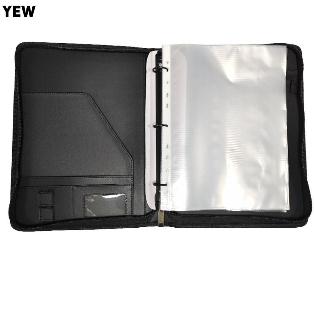 YEW A4 Document Binder Organizer, Leather Refillable File Folder, Multi ...