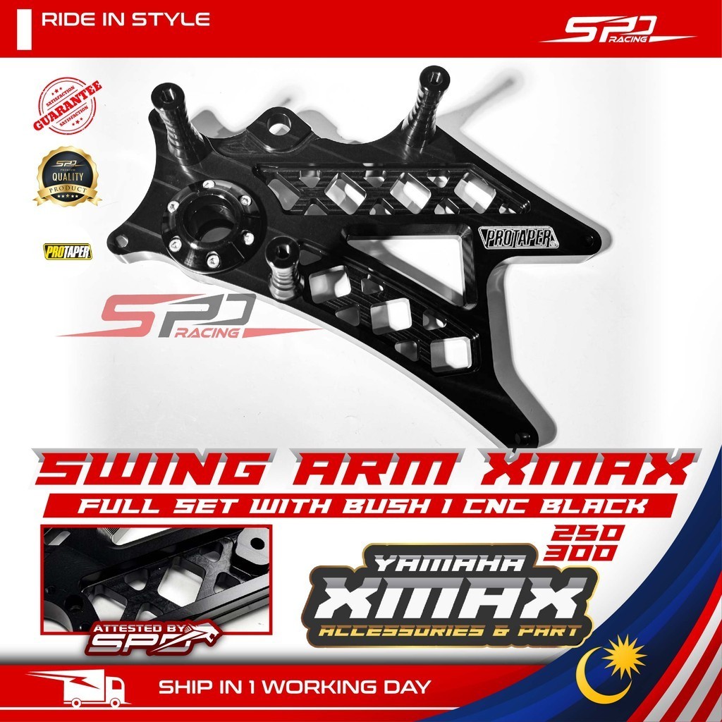 XMAX Swing Arm I Full Set With Bush I CNC Full Black I Portaper For ...