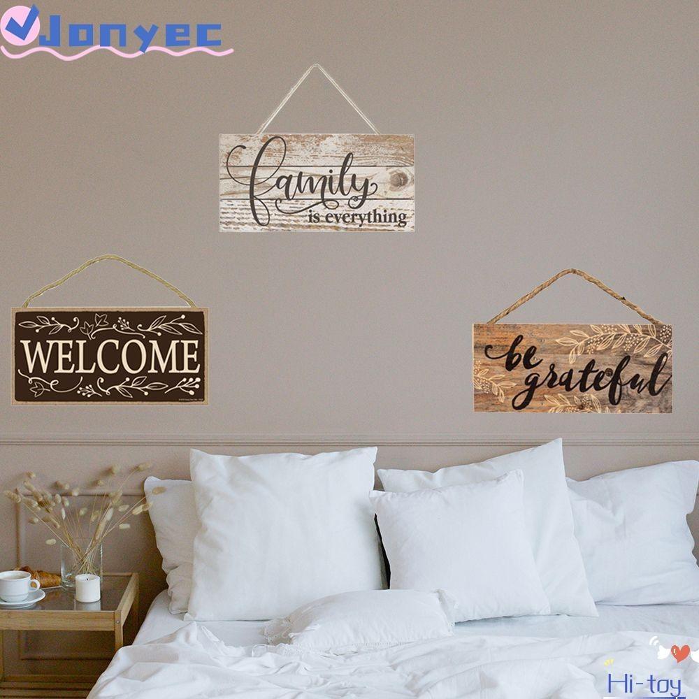JONY1EC Welcome Plaques Rustic Home Wall Pediments Family Decorative ...