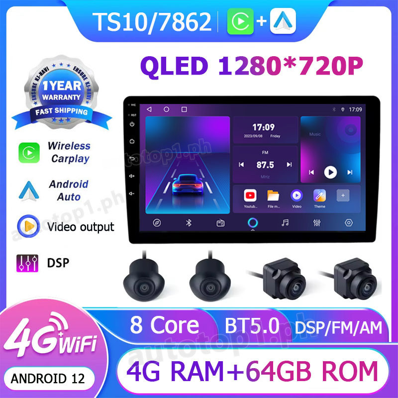 QLED 1280*720P TS10 Android Car Player 4G+64G 8Core Car Radio 9/10inch ...