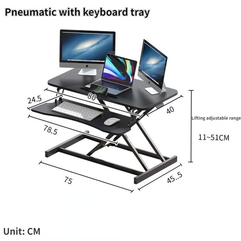 qinqin Ergonomic Standing Foldable Height Adjustable Computer Table ...