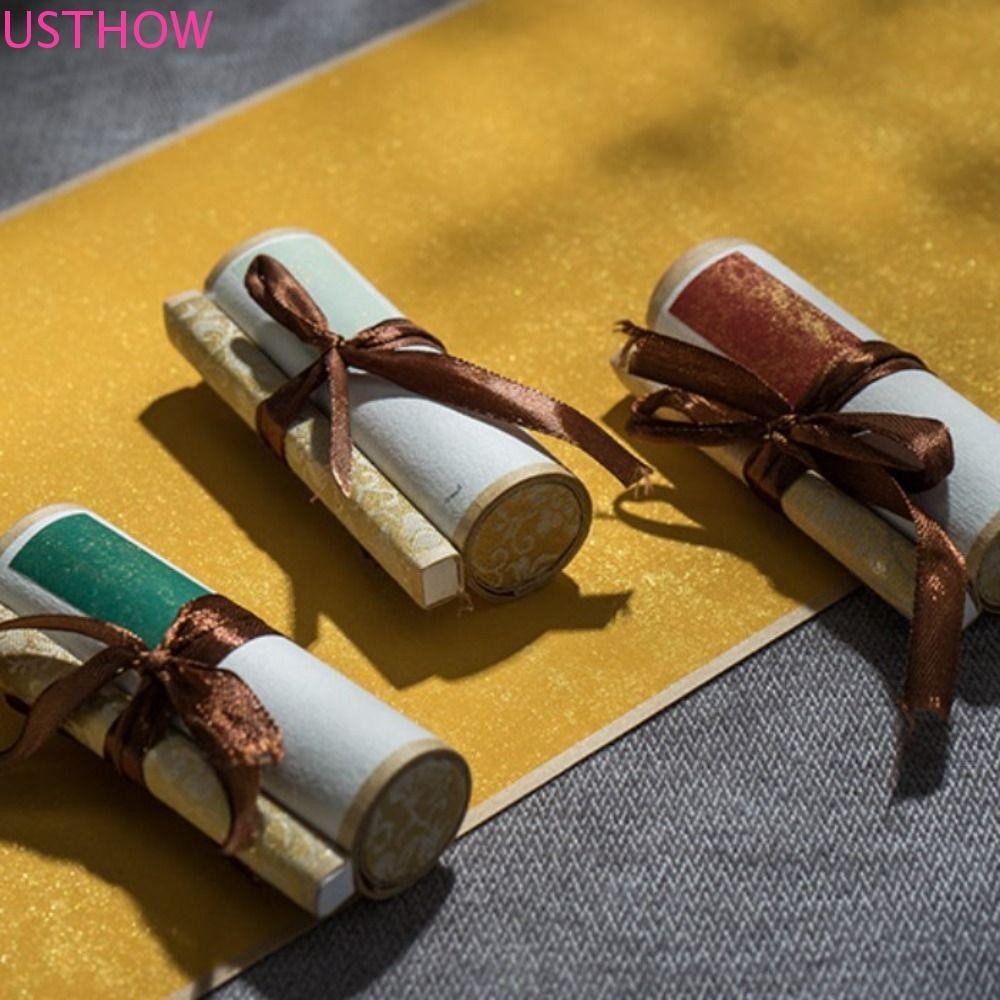 USTHOW Gilded Rice Paper Scroll Buddhists Hand-rolled Self-made Gifts ...