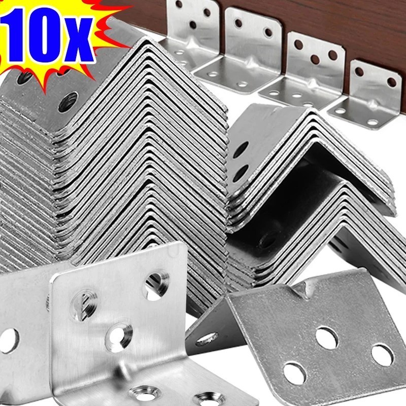 10Pcs Stainless Steel Corner Brackets - 90 Degree Right Angle Fixed ...