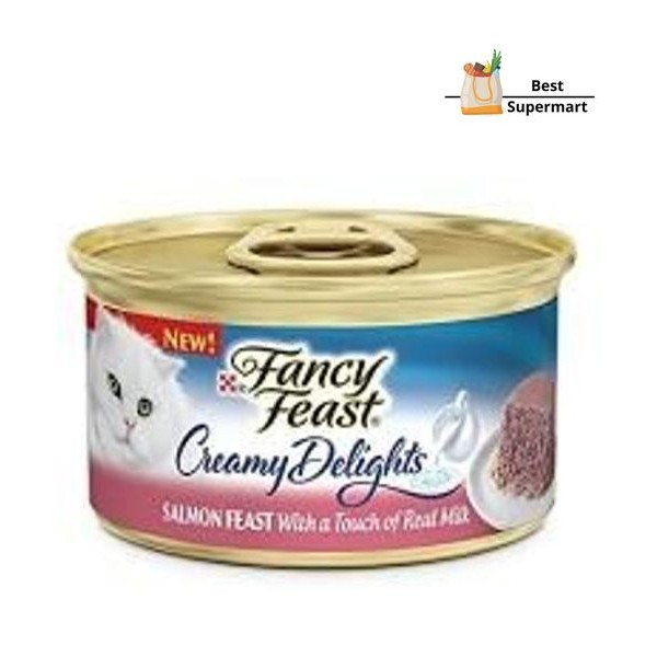 Purina Fancy Feast Creamy Delights Salmon Feast With A Touch Of Real ...