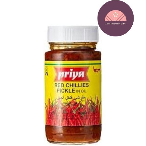 Priya Red Chilli Pickle In Oil With Garlic 300g | Shopee Singapore