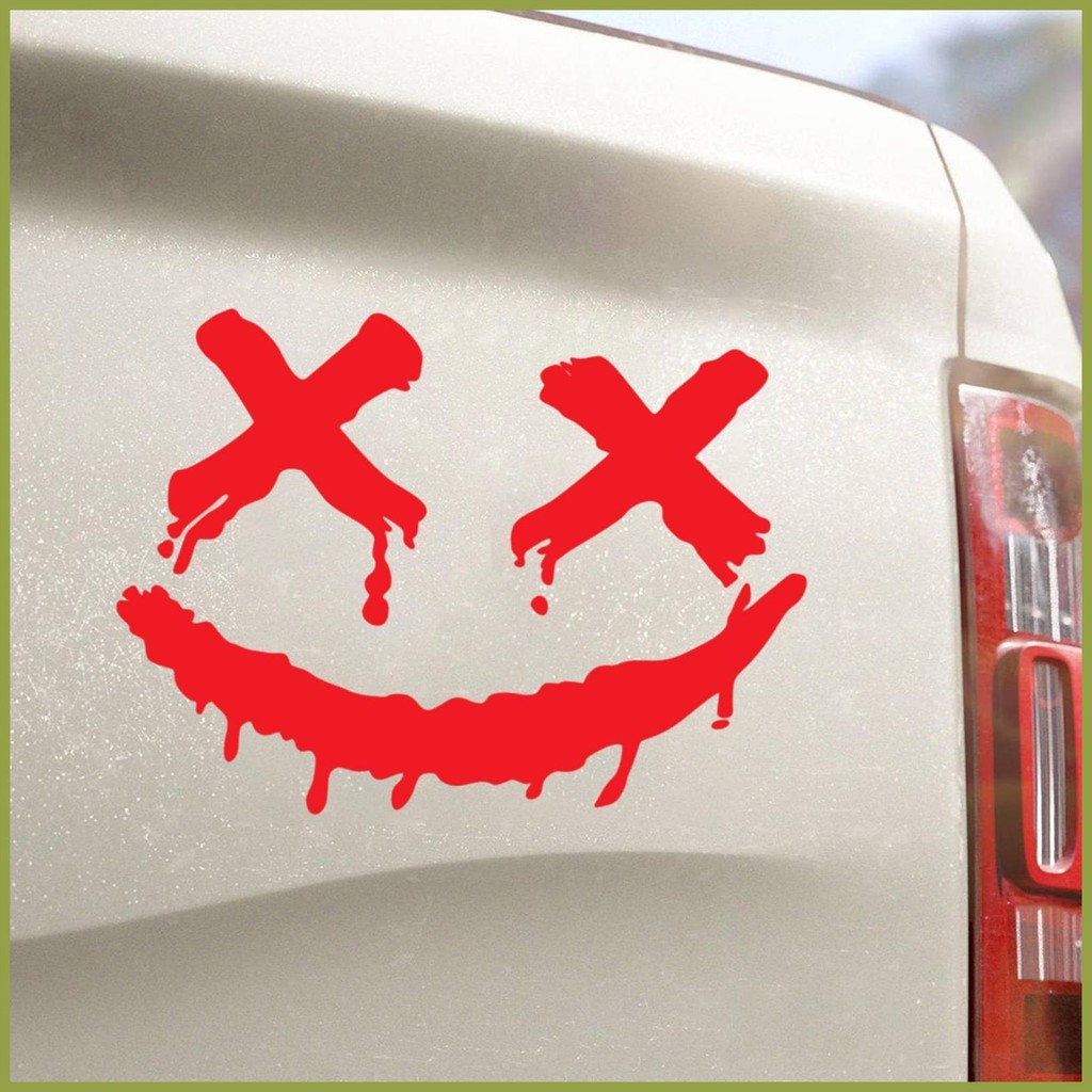 Car Sticker Funny Laptop Decals Smiling Face Decorative Car Body Decals ...