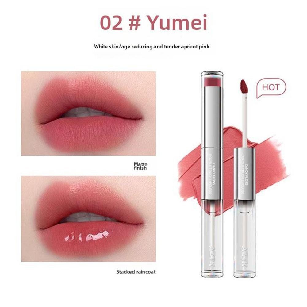 Aztk Double Head Lip Glaze Full Gloss Mirror And Matte Lip Anti Stain ...