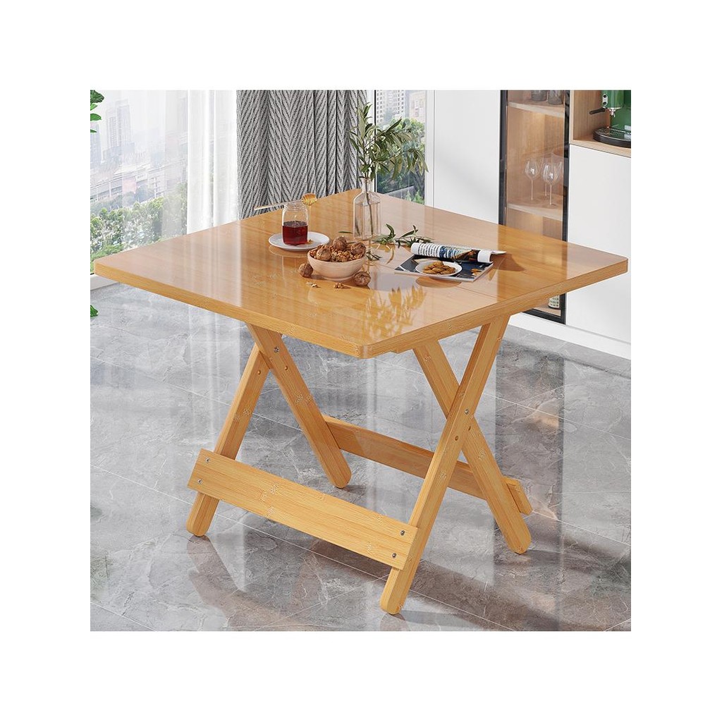 Bamboo Folding Table Simple Folding Table Square Table Outdoor Foldable ...