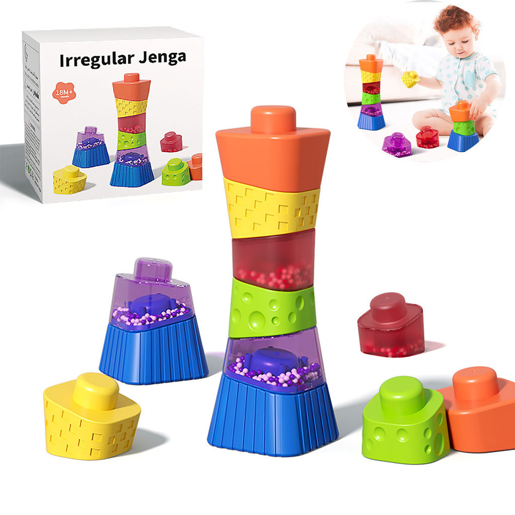 Stacking Building Blocks, Montessori Colorful Blocks Toy, Square ...