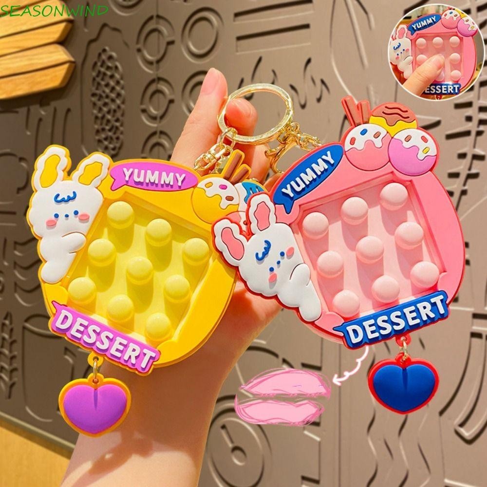 SEASONWIND Dimple Toy Keychain, Reliever Rabbit Fidget Toy Keyring ...