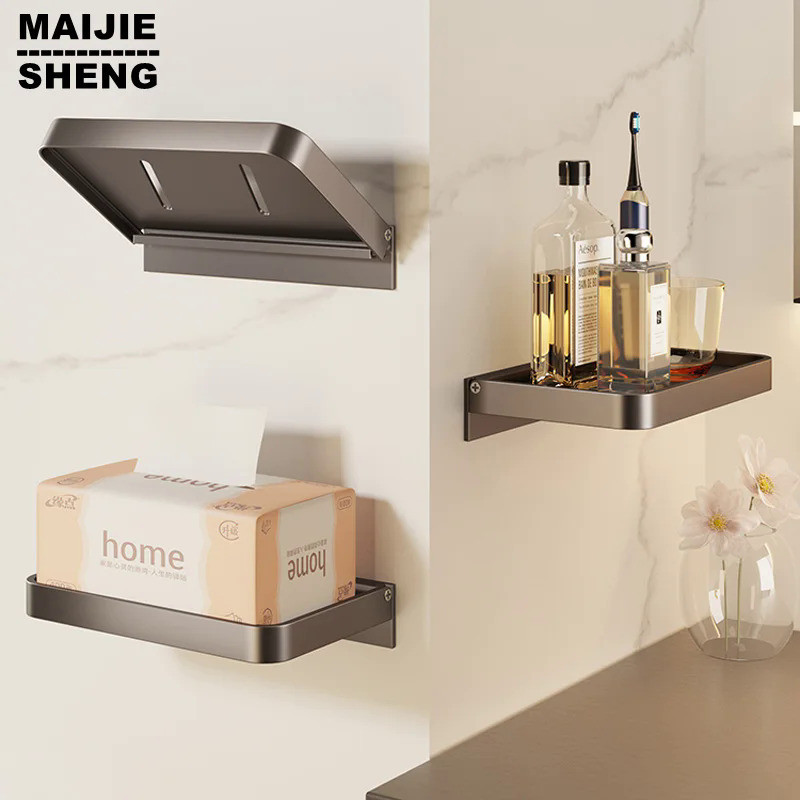 Folding Wall Mounted Shelf Saving Space Foldable Storage Rack Phone ...