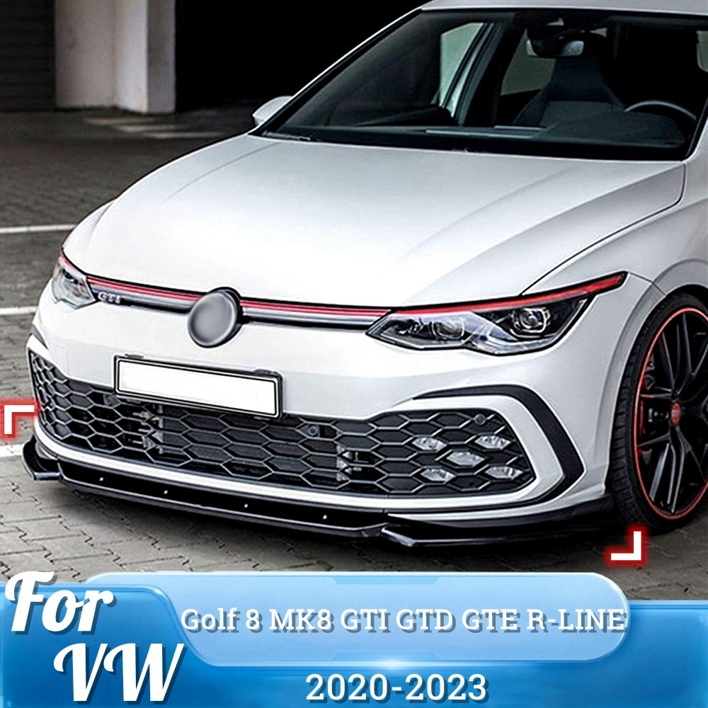 Front Bumper Lip Splitter Body Kit Spoiler Splitter For VW Golf 8 MK8 ...