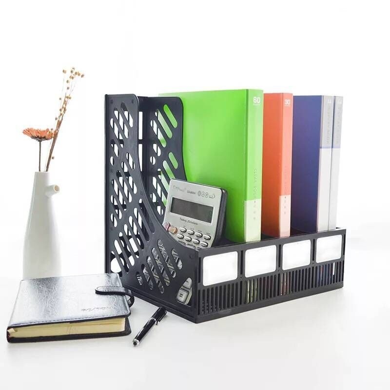 Plastic Document Rack With 4 Office Compartments, file file file file ...