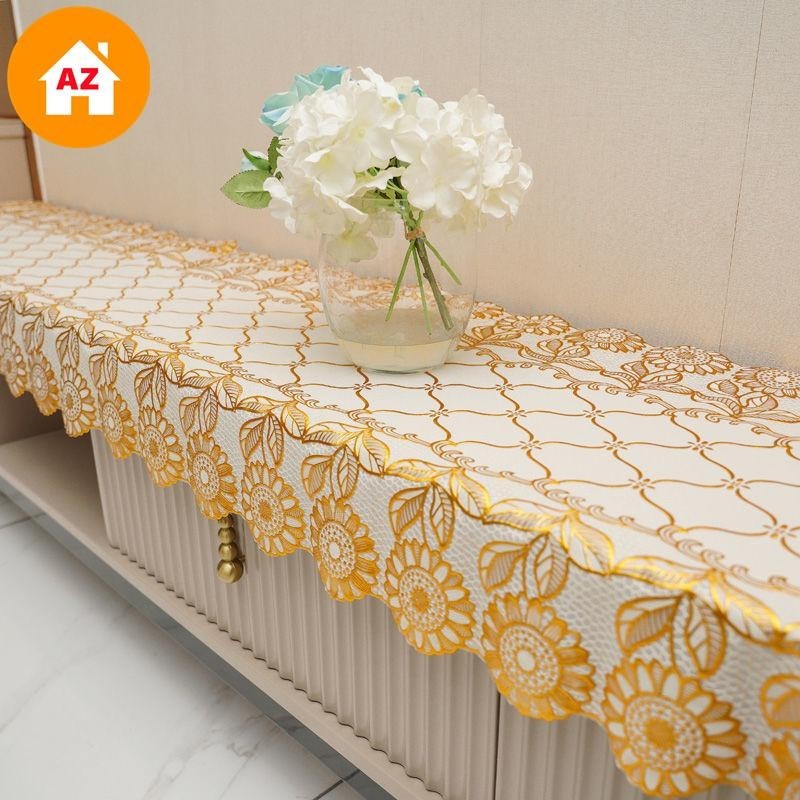 AZ Luxury Waterproof Metalic Gold Silver Table Runner for 4 6 8 10 ...