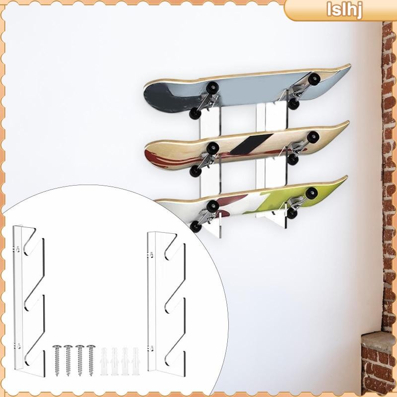[Lslhj] Skateboard Display Rack Horizontal Storage Bracket with Hangers ...
