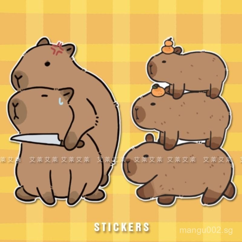 Cute Little Capybara Capybara Pass Scratch Stickers Personalized ...