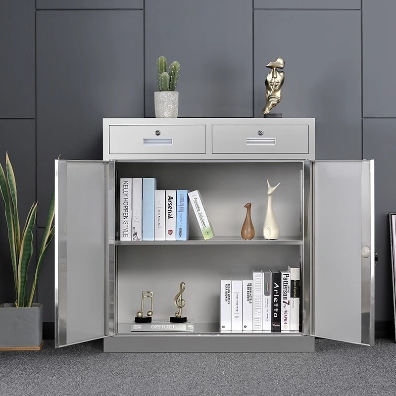 Superd Bedside table stainless steel low cabinet drawer style office ...