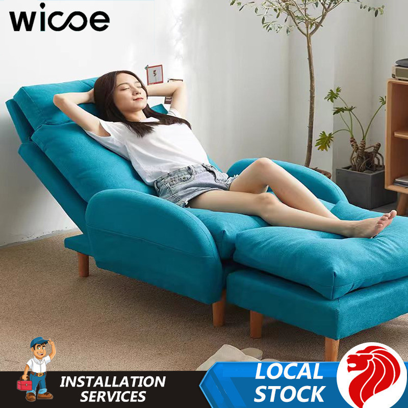 Wise Lazy Sofa Foldable Reclining Chair With Headrest Sofa Chair Single ...