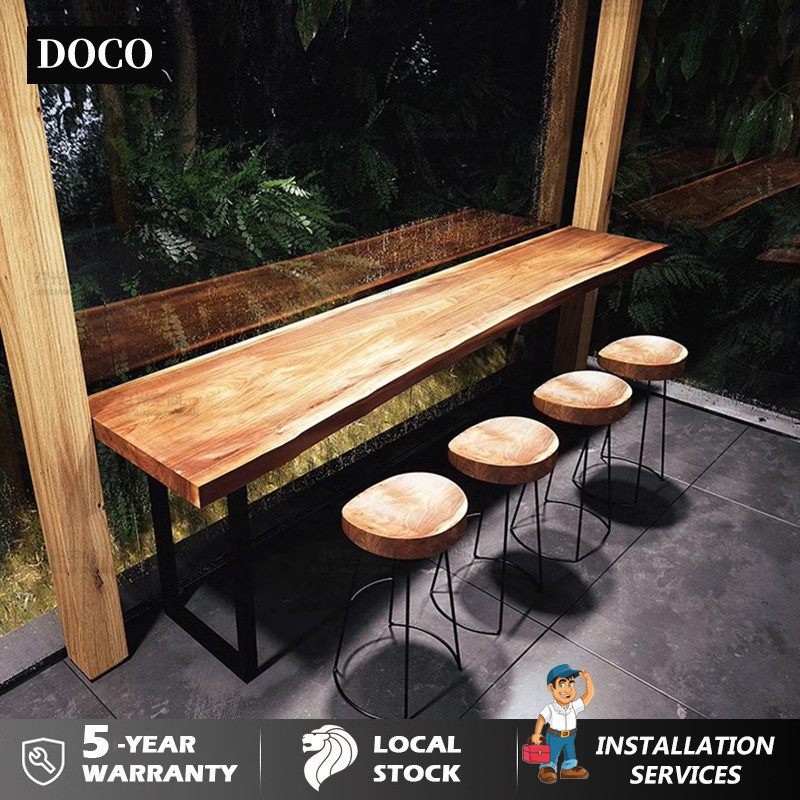 DOCO Bar Table High Bar Table And Chairs Combination Solid Wood ...