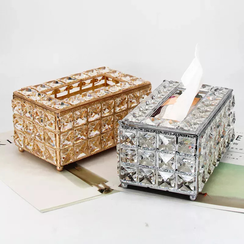 Crystal Tissue Box Europe Style Luxury Tissue Box Square Tissue Box ...
