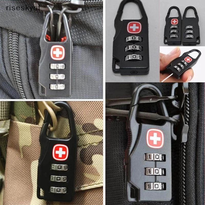 riseskyof Portable Alloy Mini Lock Padlock Outdoor Combination Code ...