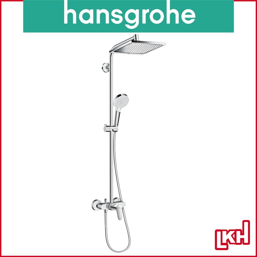 Hansgrohe Crometta E Showerpipe 240 1jet with Single Lever Mixer ...