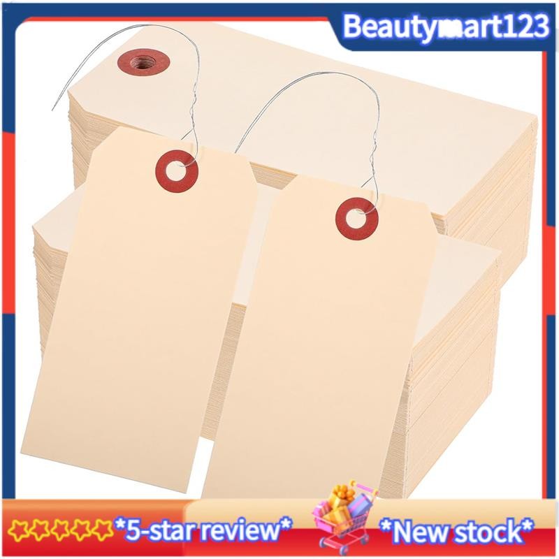 400 Pcs Wire Tags Blank Shipping Tags with Wire Manila Tags Label ...
